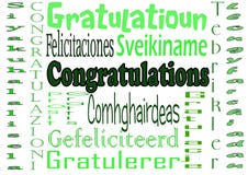 Congratulations! In 23 Languages Stock Photography - Image: 18369532