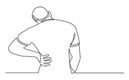 Continuous Line Drawing Of Man Suffering From Back Pain Illustration ...