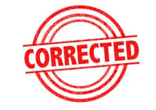 Corrected Red Stamp Text Illustration 43173402 - Megapixl