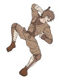 Man Jumping With A Sword, Attack Stock Photo - Image of actions, adult ...