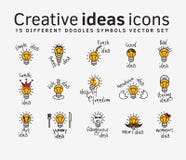 Creative Thinking And Invention Flat Icons Stock Illustration - Image ...