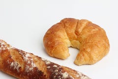Croissant And Baguette Stock Photo - Image: 55704377
