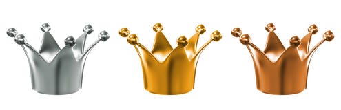 King Crown Gold Silver Bronze Stock Vector - Illustration of coronation ...