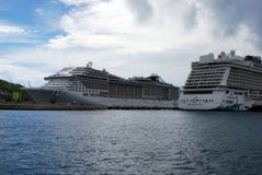 Two Cruise Ships Docked stock photo. Image of grand, travel - 14371198