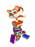Cute Cat Cartoon Character Book Stack Stock Illustration - Image: 69080654