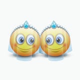Cute Couple Of Emoticons Getting Married - Emoji - Vector Illustration ...