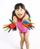 Colorful Child Hand Prints In Heart Shape Royalty Free Stock Photos ...
