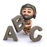 Caveman reading stock illustration. Image of ancient, prehistoric - 4617398