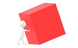 Pushing box stock illustration. Illustration of hard - 18564783