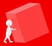 3d man pushing box stock illustration. Illustration of motion - 20299802