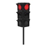 3d White Traffic Light With A Red Light Stock Illustration ...