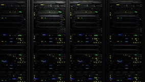 3D Rendering Of Data Servers With Flashing LEDs. Cyclic Animation Of Data Servers Stock Video ...