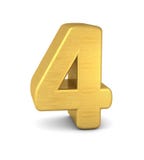 Golden Number Four Number 4 And The Word Stock Illustration ...
