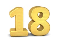 Golden Number Eighteen Number 18 And The Word Stock Illustration ...