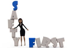 3d Man And Safety First Concept Stock Illustration - Image: 50290539