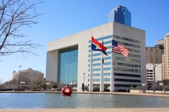 Aerial View - Dallas City Hall Plaza Stock Image - Image of place ...