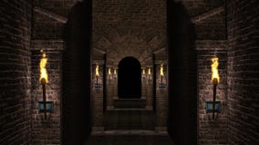 Dark Medieval Castle Corridor Stock Footage - Video of arches, corridor ...