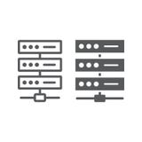 Data Center Line Icon, Data And Analytics Stock Vector - Illustration ...