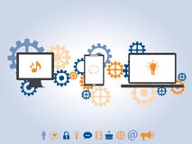 Computer Network With Data Sharing Stock Illustration - Image: 48464375