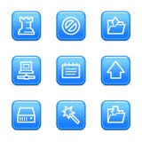 Data Web Icons, Blue Contour Sticker Series Stock Vector - Illustration ...