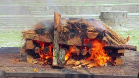 Death Corpse Burning Fire, Cremation Ceremony, Pashupatinath Temple ...
