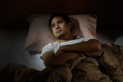 Depressed Man Suffering From Insomnia Stock Photo - Image of nightmare ...