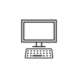 Desktop Computer, Workstation Line Icon, Outline Vector Sign, Linear ...