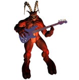 Devil Playing Guitar.satanic Stock Illustration - Illustration of horns ...