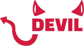 Word Devil Isolated With Demon Stock Illustration - Illustration of ...