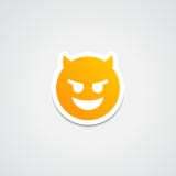 Evil laugh emoticon stock vector. Illustration of evil - 71113643