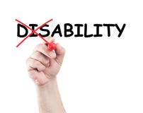 Disability Vs Ability Overcoming Physical Handicap Stock Illustration ...