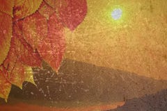 Distressed Autumn Background Paper - Vintage Leaf And Damask Pattern ...