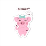 Confused Pig stock vector. Illustration of dumb, cartoon - 15697813