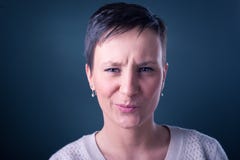 Making A Face. Distrust Girl F Stock Photo - Image of doubt, background ...