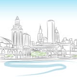 Cartoon Chicago Skyline Royalty Free Stock Photo - Image: 19443925