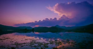 Sunset river color purple stock photo. Image of forest - 55582736