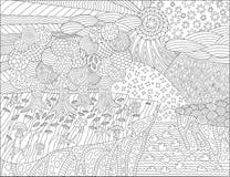 Zentangle del paisaje stock de ilustración. Ilustración de ...