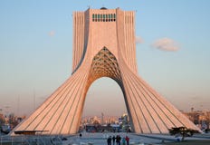Azadi Monument And Celebration Iran Flags In Tehran Editorial Photo ...