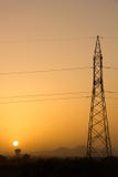 Powerline Tower On Sunset Stock Image - Image: 2223631