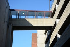 Elevated Walkway Between Two Buildings Stock Image - Image of high ...