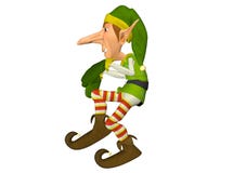 Tired Elf In Front Of Gifts Stock Illustration - Illustration of ...