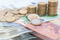 Euro Money Stacks And Bills Royalty Free Stock Photos - Image: 34917868