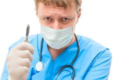 Crazy Surgeon stock image. Image of crazy, scrubs, white - 5646275