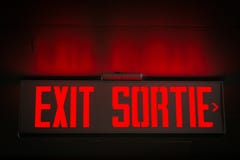Sortie / Exit sign stock image. Image of nobody, english - 7613721