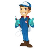 Exterminator Or Pest Control Giving Thumbs Up Stock Vector ...
