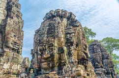 Faces Of Bayon Tample. Ankor Wat. Cambodia. Stock Photo - Image of ...