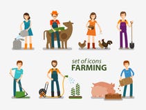Vector farming icons set stock vector. Illustration of arable - 34988757