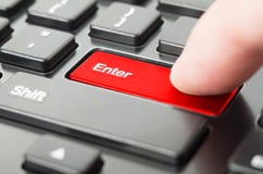 Pressing enter key stock photo. Image of hand, keypad - 32041516