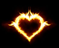 Flaming heart and wings stock illustration. Illustration of brightly ...
