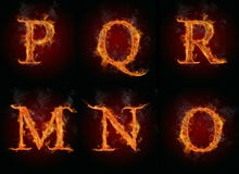 Fire And Ice Text,capital Letter, A To D Alphabet Stock Illustration ...